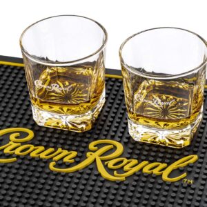 Whiskey Glasses Set of 2 Crown Royal Whiskey Glass and Stone Set 2 Scotch Glasses and 4 Unique Chilling Granite Rocks | Whiskey Stone Gift Set for Men Compatible