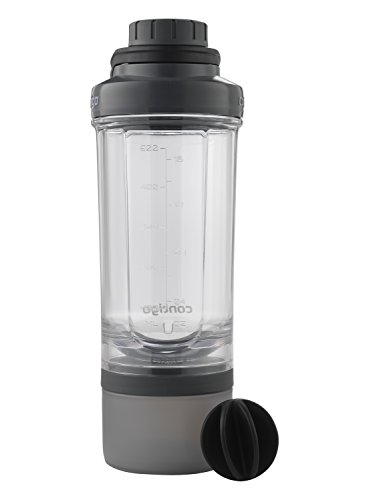 Contigo 2076738 Shake N GO FIT TRITAN STRG 22OZ, Storage, Smoke with Protein Ball