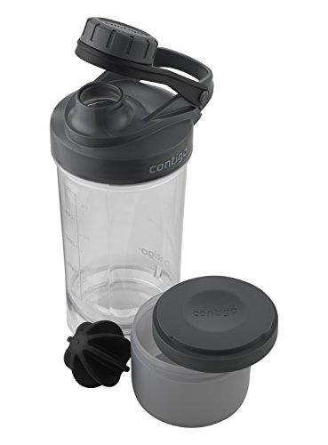 Contigo 2076738 Shake N GO FIT TRITAN STRG 22OZ, Storage, Smoke with Protein Ball