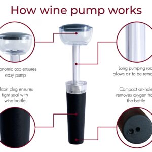 TenTen Labs Wine Aerator Pourer and Wine Pump Modern (2-pack) - Wine Stopper and Wine Saver - Modern Aerating Spout and Vacuum Stopper - Gift Box Included