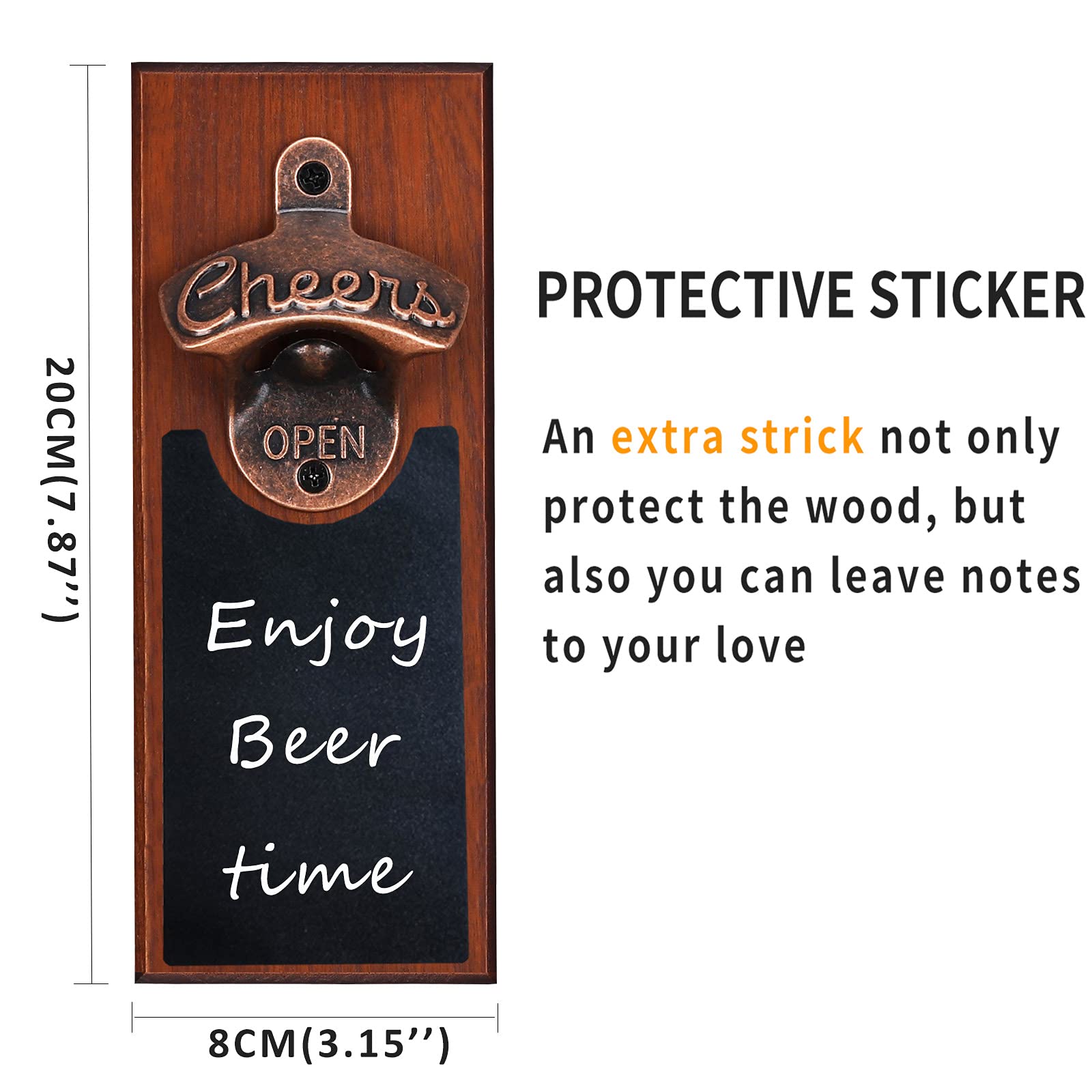 Gifts for Men Dad, Strong Magnetic Beer Bottle Opener Wall Mounted with Auto Catch, Unique Beer Gifts for Him Boyfriend Grandpa Husband Uncle, Cool Gadgets for Birthday Housewarming Presents