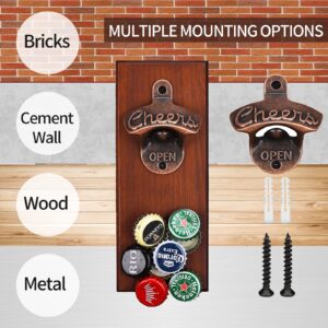 Gifts for Men Dad, Strong Magnetic Beer Bottle Opener Wall Mounted with Auto Catch, Unique Beer Gifts for Him Boyfriend Grandpa Husband Uncle, Cool Gadgets for Birthday Housewarming Presents