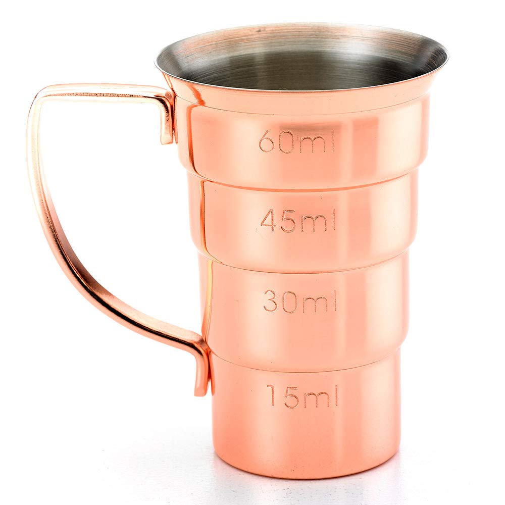 Barfly M37108CP Drink Jigger, 2 oz, Copper w/Handle