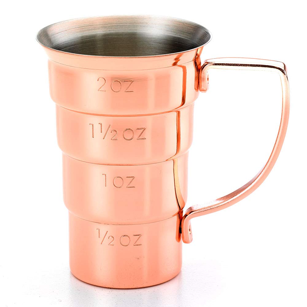 Barfly M37108CP Drink Jigger, 2 oz, Copper w/Handle