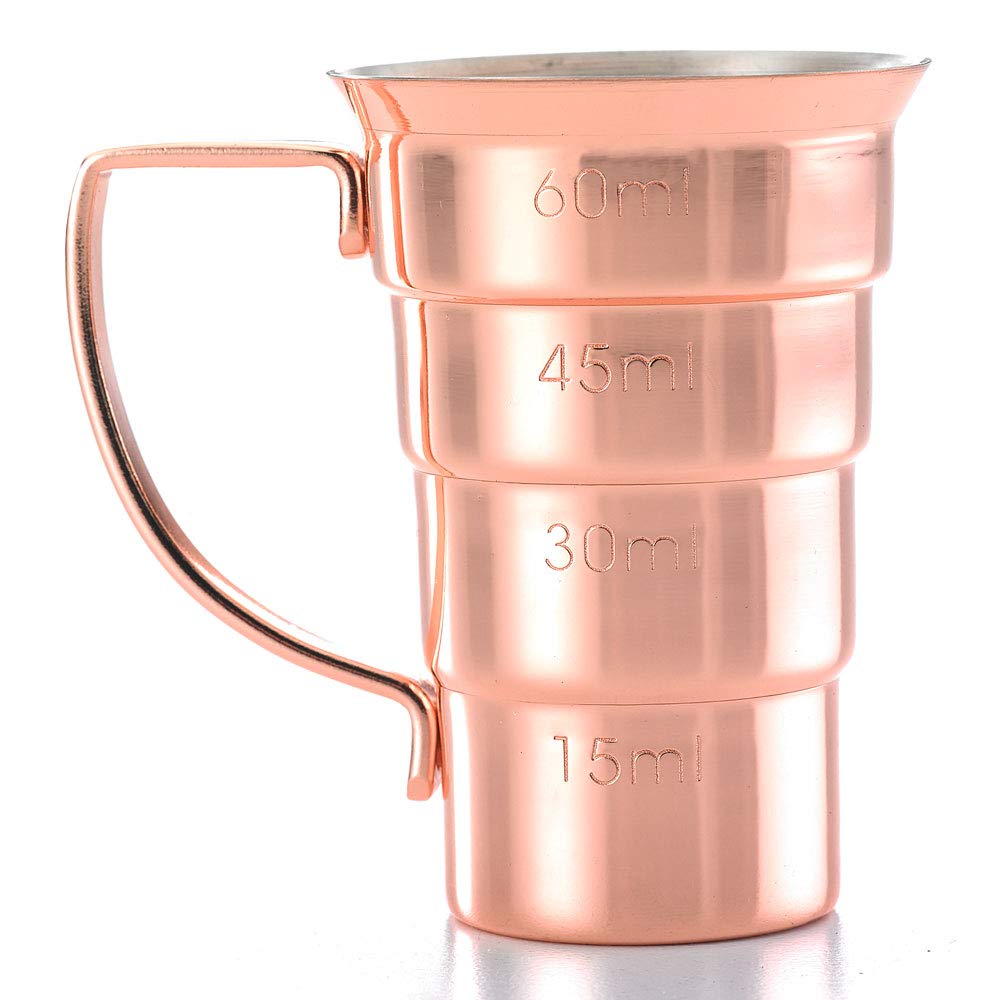 Barfly M37108CP Drink Jigger, 2 oz, Copper w/Handle