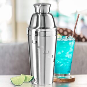 OGGI Dial A Drink Cocktail Shaker - Stainless Steel, 15 Recipes, Built in Strainer, 34 oz - The Original and Only Dial A Drink - Ideal Home Bar Drink Mixer, Bartender Kit, Essential Bar Accessories