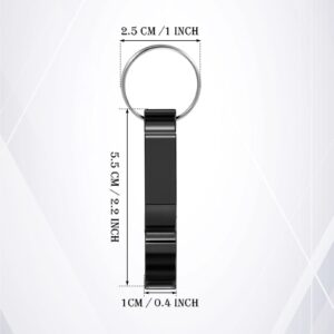 100 Pieces Aluminum Bottle Opener Keychain Pocket Small Bar Claw Beverage Keychain Ring Heavy Duty Black Beer Bottle Opener for Home Kitchen Bar Bartender Wedding Party