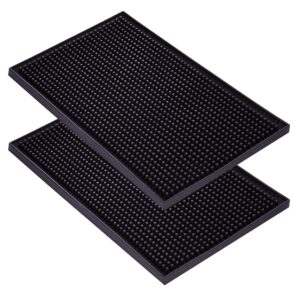 bar mat for cocktail and coffee bar 12" x 18" rubber bar service spill mat for cocktail bartender coffee bar or countertop mats glass drying mat (black border - 12 x 18)