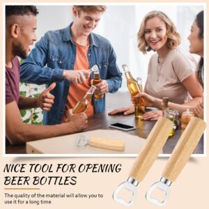 Lounsweer 30 Pcs Wood Wine Bottle Opener Stainless Steel Bottle Opener Wood Handheld Heavy Duty Bartender Bottle Openers Cider Engraved Gift Set for Kitchen Wedding Party Bar Home Restaurant