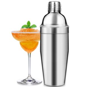 newgf cocktail shaker, 25oz martini shaker drink shaker with built in strainer for bartending, stainless steel bar shaker large bartender shaker margarita mixer for mixed drinks