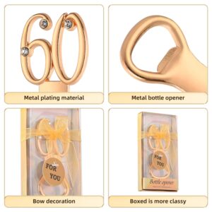 24PCS gold 60th bottle opener for 60th birthday favors 60th gold wedding party gifts 60th birthday party souvenirs or decorations for' guests (24, 60)