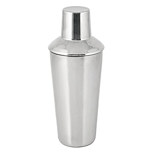 True Retro Cocktail Shaker, Stainless Steel with Strainer and Jigger for Bartending, Bar Accessories, Bartender Set, Perfect for Margarita and Liquor Drinks, 34 oz, Silver