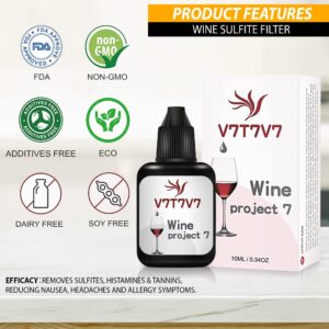 V7T7V7 Wine Sulfite Filter To Remove Sulfite And Histamine, Eliminate Headaches, Reduce Wine Allergies