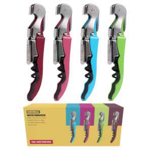 sivermise waiters corkscrew, wine bottle opener, wine key, multi-functional all-in-1(multi-color, pack of 4)