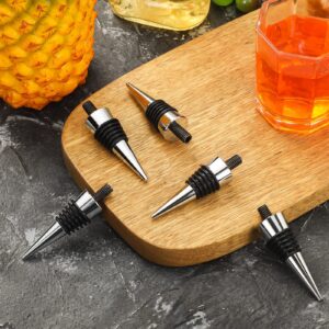 Metal Bottle Stopper Blank Stainless Steel Wine Bottle Stopper Kit Reusable Wine Saver Corks Chrome Bottle Stopper Set Hardware for Wedding Wine Party Bar Turning (16 Pieces,8 x 1.25 Thread Size)