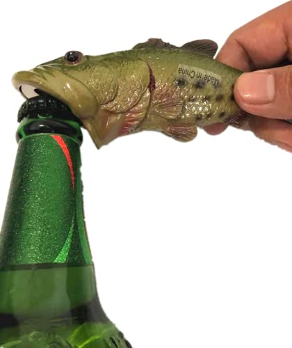 HYYF Bass Fish Bottle Opener, Beer Bottle Opener,Creative Gift,Resin,Green