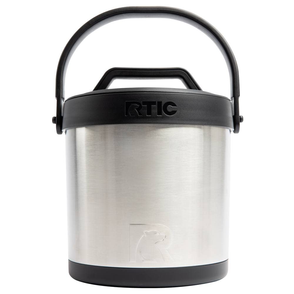 RTIC Insulated Ice Bucket with Lid, Stainless Steel, Holds 3L of Ice Cold up to 24 Hours, Sweat-Free