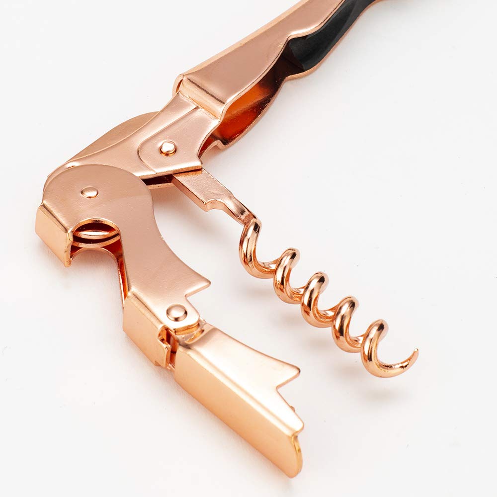 YFS Professional Waiter Corkscrew with Foil Cutter and Bottle Opener, Rose Gold Heavy Duty Wine Key for Restaurant Waiters