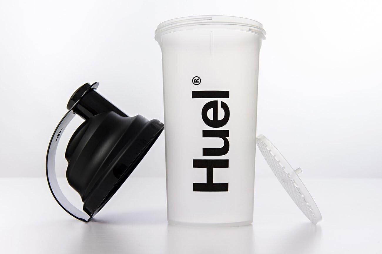 Huel Style Shaker Bottle- Perfect for Protein Shakes and Meal Replacements, Buchsteiner design, 24-Ounce (Unbranded - Clear)