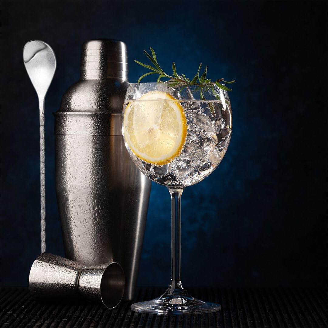 Cocktail Shaker Bar Set - Professional Margarita Mixer with Measuring Jigger & Mixing Spoon - Stainless Steel Bartender Strainer Martini Kit - 750ml / 25oz