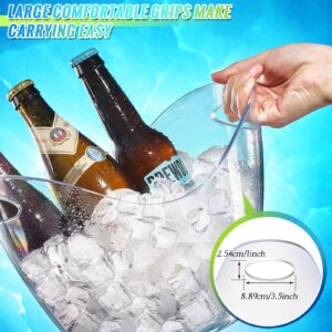 Plastic Clear Ice Bucket with Ice Scoops Clear Acrylic Ice Tub Plastic Wine Bucket Party Beverage Chiller Bin Parties Ice Bucket for Wine Champagne or Beer (6 Pieces, 4 Liters)