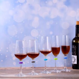 12 Pieces Wine Glass Charms Markers Silicone Drink Markers for Wine Glass Champagne Flutes Cocktails, Martinis, 12 Colors