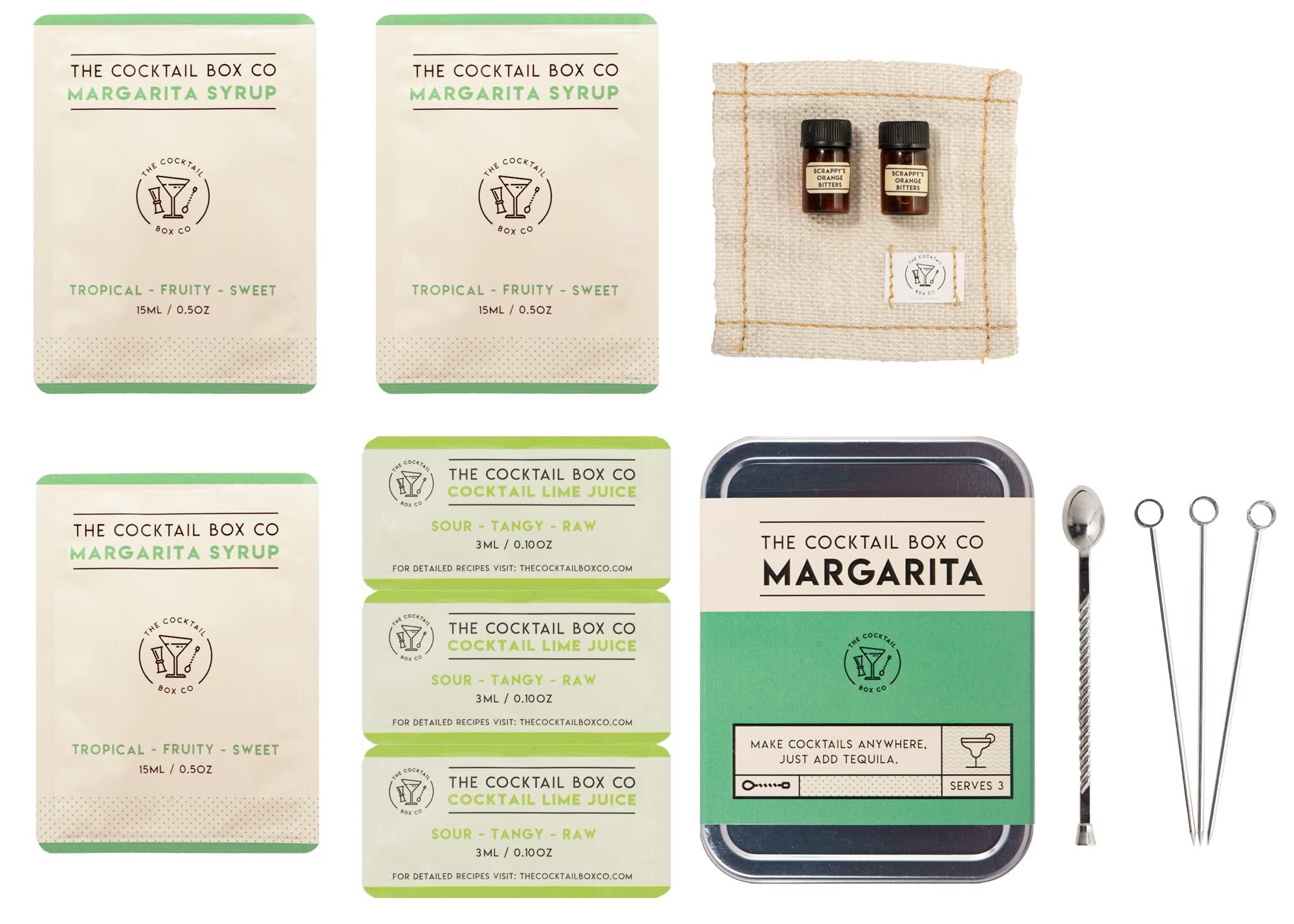 The Cocktail Box Co. Margarita Cocktail Kit - Premium Cocktail Kits - Make Hand Crafted Cocktails. Great Gifts for Him or Her Cocktail Lovers (1 Kit)