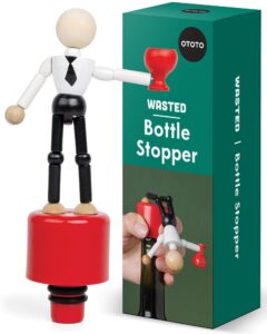 wasted wine stopper by ototo - wine bottle stopper, wine stoppers for wine bottles, wine accessories, wine bottle stoppers, funny kitchen gadgets, fun wine stoppers cute wine corks for wine bottles