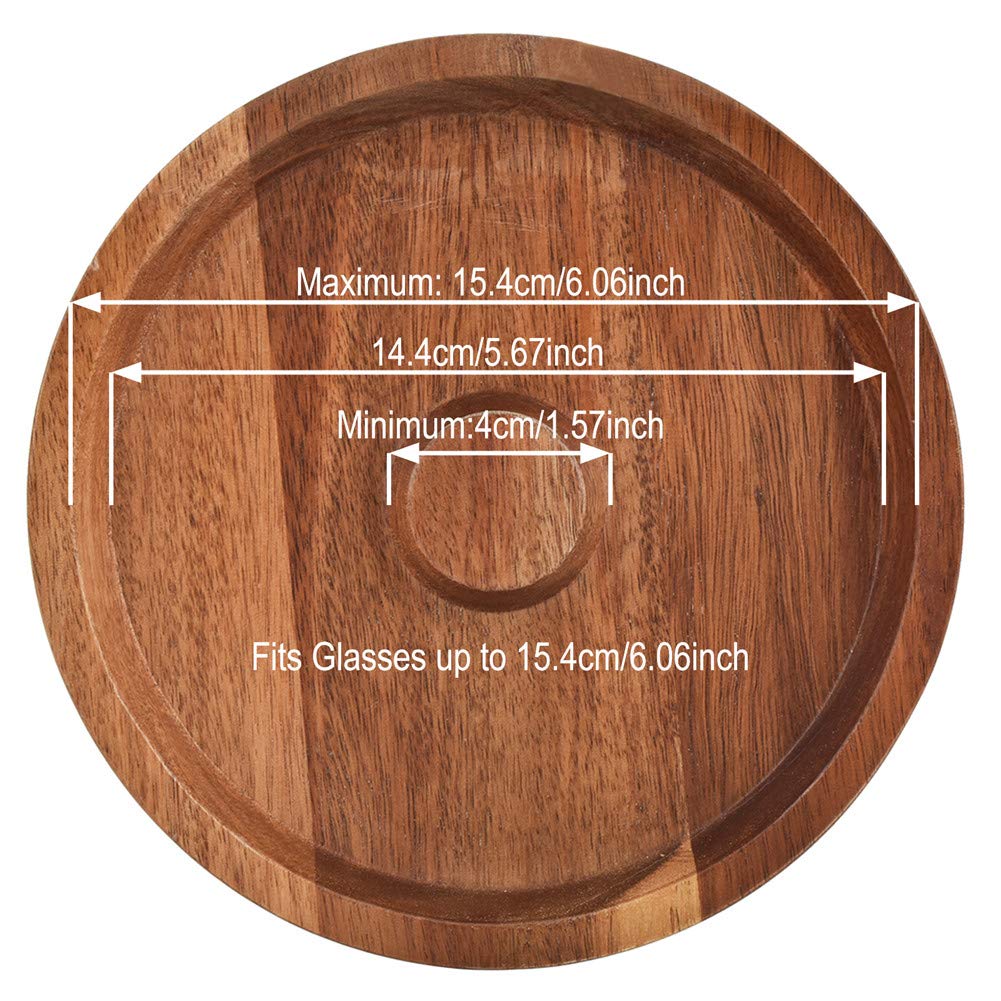 Acacia Wood Margarita Cocktail Salt Rimmer,Glass Bar Salt Sugar Rimming,Rimmer for Wide Glasses up to 5.5" Diameter