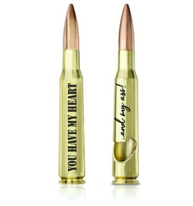 funny anniversary/birthday gifts for boyfriend i husband birthday gift - "you have my heart and my as!" - 50 cal bottle opener i cute couples anniversary for boyfriend from girlfriend