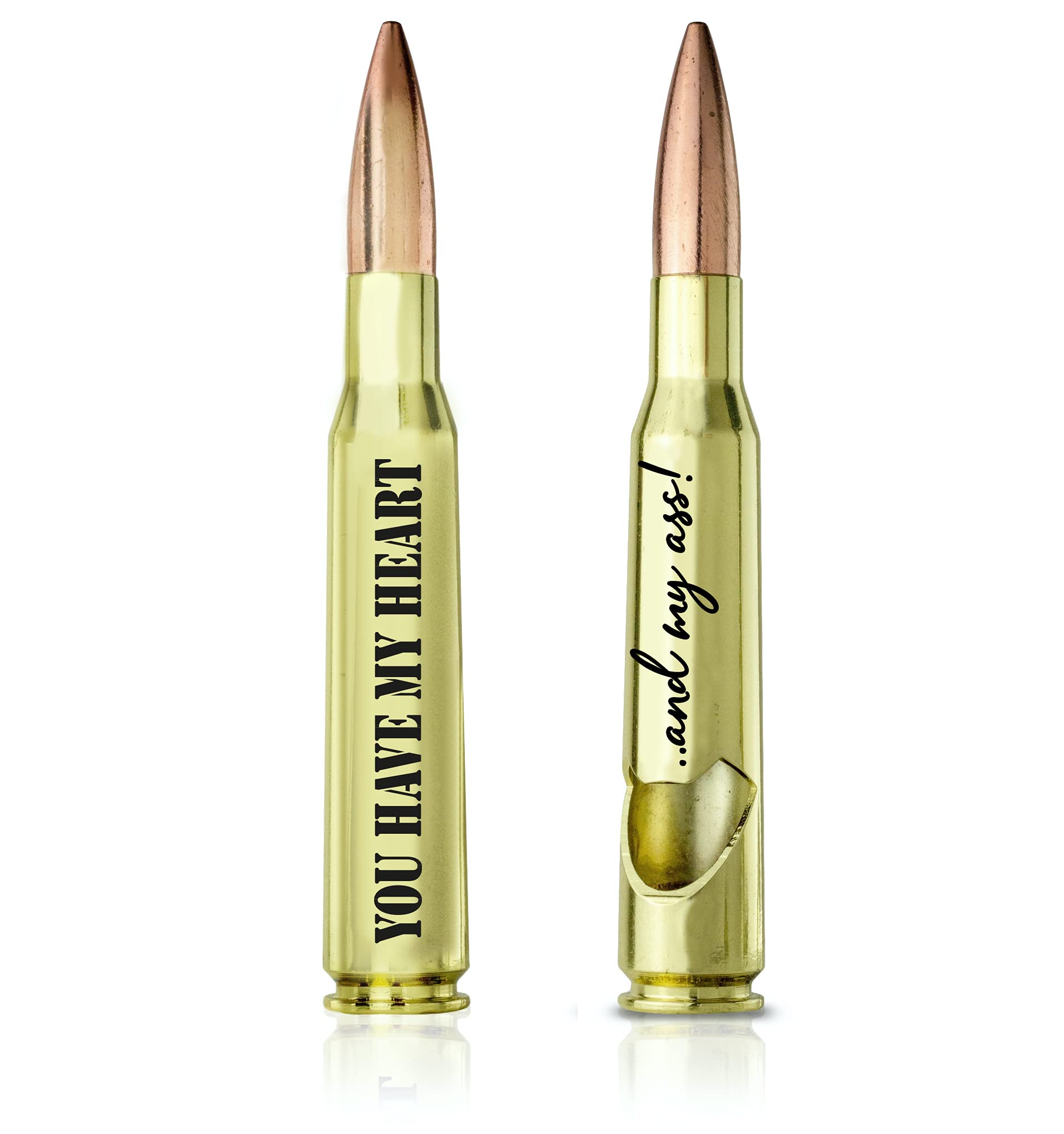 Funny Anniversary/Birthday Gifts for Boyfriend I Husband Birthday Gift - "You have my Heart and my As!" - 50 Cal Bottle Opener I Cute Couples Anniversary for Boyfriend from Girlfriend