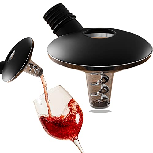 OxyTwister Wine Aerator Pourer Spout Professional Quality 2-in-1 Attaches to Any Wine Bottle for Improved Flavor, No-Drip Enhanced Bouquet Better Red Wine Aerator Christmas Men for Beverage serveware