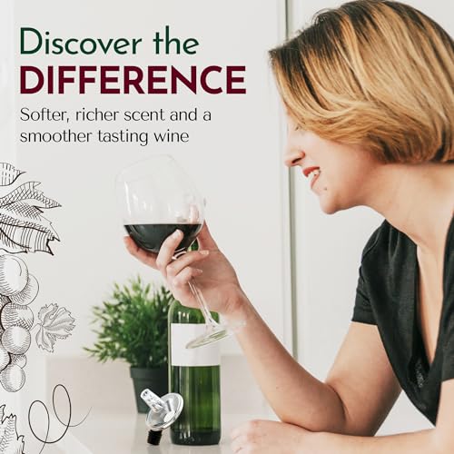 OxyTwister Wine Aerator Pourer Spout Professional Quality 2-in-1 Attaches to Any Wine Bottle for Improved Flavor, No-Drip Enhanced Bouquet Better Red Wine Aerator Christmas Men for Beverage serveware