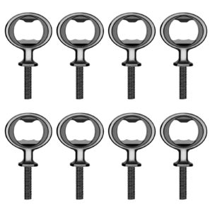 ohiyoo metal bottle opener kits 8 pack blank stainless steel bottle opener insert diy bottle opener hardware bottle opener inserts for wood turning kits flat bottle opener inserts kit (black)