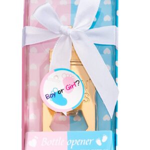 24Pack Baby Bottle Openers for Baby Shower Favors Gifts, Decorations Souvenirs, Poppin Bottles Openers with Gifts Box used for Guests Gender Reveal Party Favors (24, Blue and Pink)