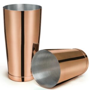 stainless steel boston shaker - 2-piece 18oz & 28oz professional bartender cocktail shaker bartender shaker kit - ctsk0013 (copper)