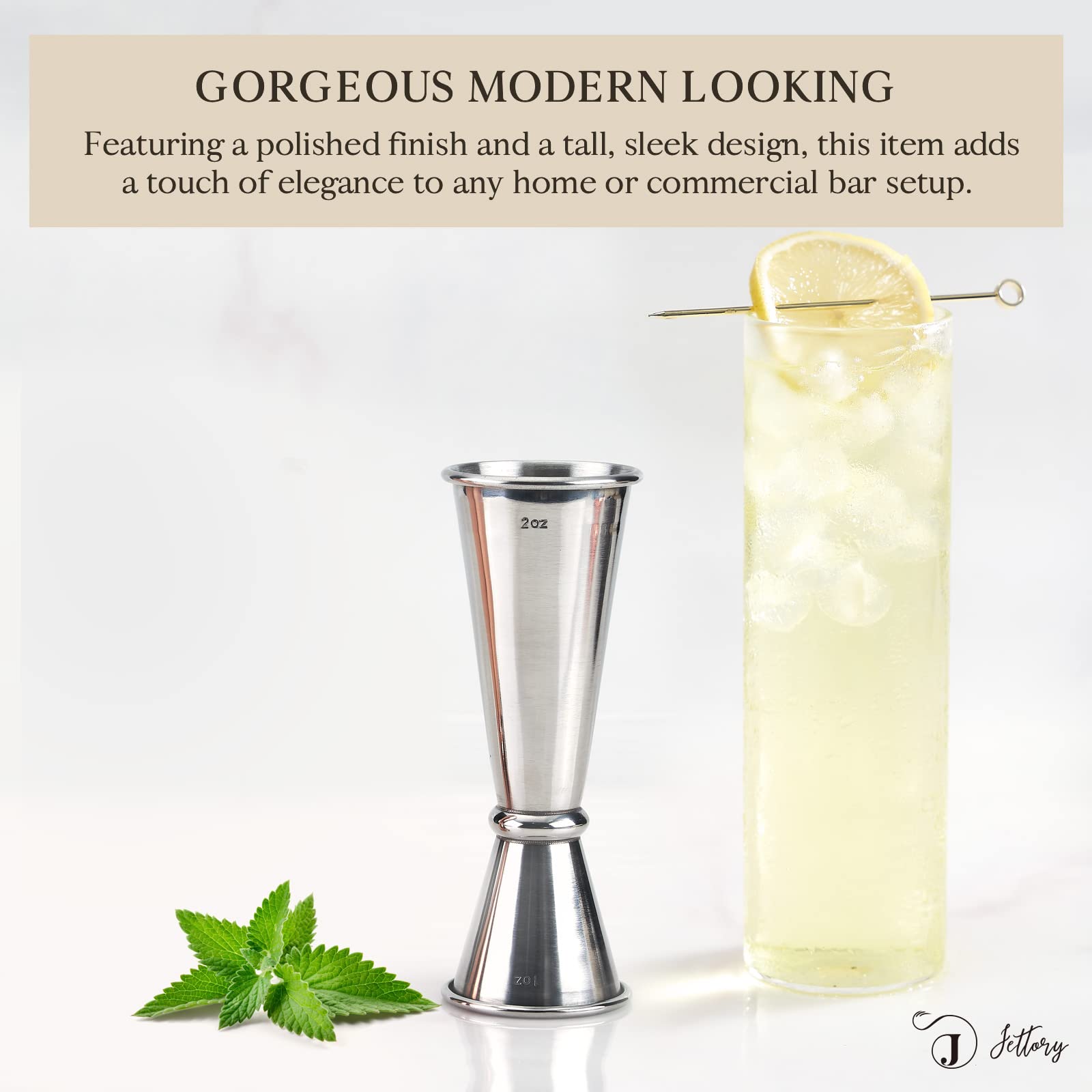 Jettory Jigger - Japanese Jigger 2oz 1oz with Measurements Inside - Cocktail Jigger - 304 Food Grade Stainless Steel Jigger for Bartending - Bar Measuring Jigger