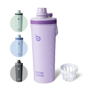 bottle bottle 26oz insulated shaker bottle insulated stainless steel water bottle with wire whisk, reusable stainless steel water bottle, gym water bottle（purple）