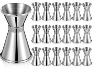 18 pcs double 1/2 & 1 oz bar jigger stainless steel cocktail jigger shot jigger measuring liquor cup bartender supplies measuring jiggers japanese jigger for bar bartending party