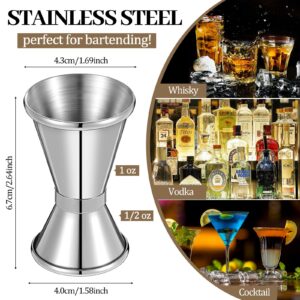 18 Pcs Double 1/2 & 1 oz Bar Jigger Stainless Steel Cocktail Jigger Shot Jigger Measuring Liquor Cup Bartender Supplies Measuring Jiggers Japanese Jigger for Bar Bartending Party