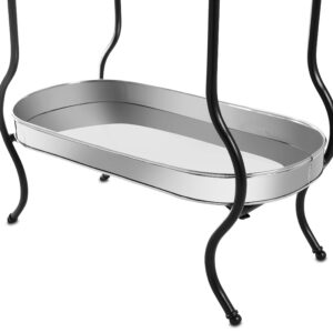 BIRDROCK HOME Stainless Steel Beverage Tub with Stand - Bottom Tray - Ice Bucket - Party Drink Holder - Wooden Handles - Outdoor or Indoor Use - Free Standing