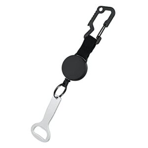 retractable bottle opener with carabiner clip - portable cooler bottle opener camping accessories - retractable hand strap bottle opener - backpack clip on bottle opener - speed beer opener