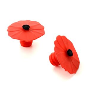 charles viancin poppy silicone bottle stopper, set of 2