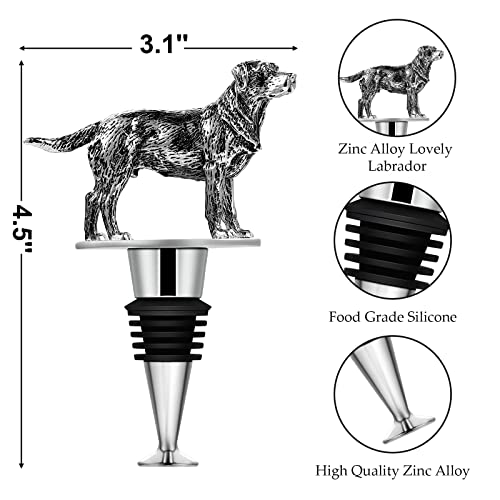 Wine Stopper for Labrador Retriever Gifts, Wine Gifts for Dog Lovers Gifts for Women, Funny Bottle Stoppers for Golden Retriever Gifts Reusable Wine Accessories