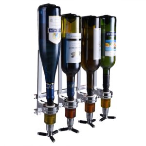 4 bottle wall mounted liquor dispenser bar butler bracket solo optic spirit wine beer alcohol bottle beverage stand revolving nozzle drinkware set