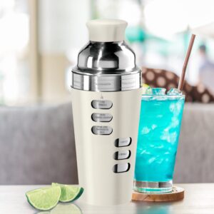 OGGI Dial A Drink Cocktail Shaker-23oz Stainless Steel Shaker, 8 Recipes, Stainless Steel Lid has Built In Strainer, Ideal Cocktail Mixer, Martini Shaker, Margarita Shaker & More, Stainless