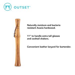 Outset Professional Cocktail Muddler, Acacia Wood, 11"