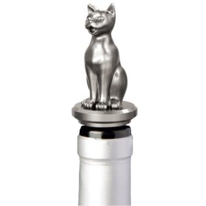 stainless steel cat wine aerator pourer - deluxe decanter spout for robust red and white wine - pour amore bottle pourer/stopper & air diffuser by chris's stuff