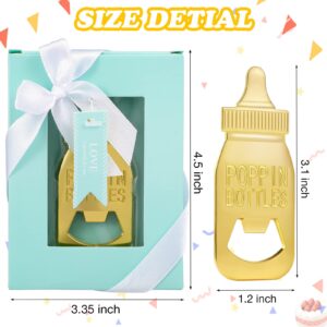 50 Pieces Baby Shower Bottle Opener Popping Bottle Opener Baby Shower Favors Feeder Shaped Bottle Opener for Guests Baby Shower Souvenirs for Baby Shower Wedding Party Favor Decoration Supplies (Blue)