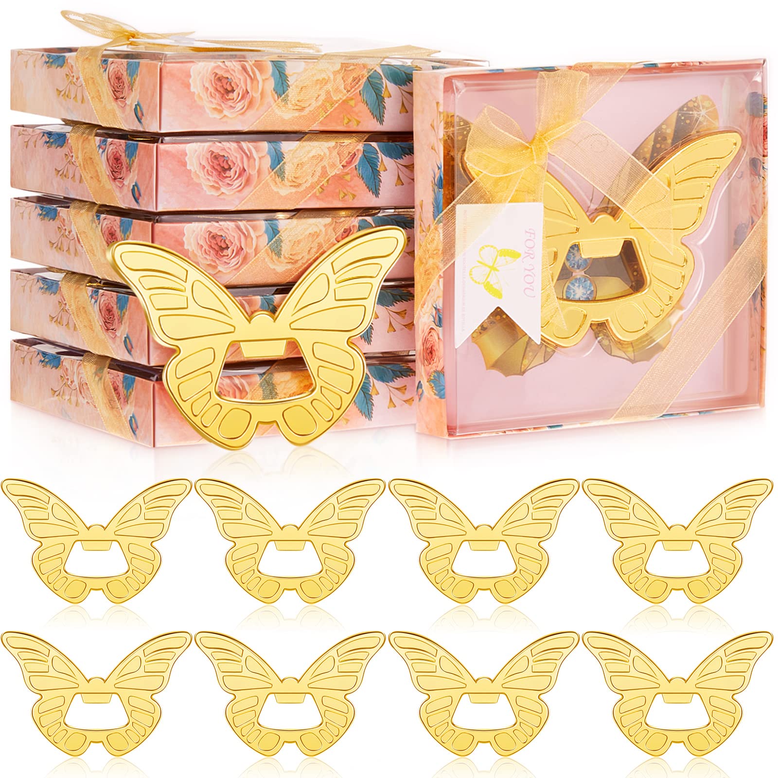 36 Packs Butterfly Bottle Opener Favors Bottle Opener Party Favors with Packaging Box for Wedding Bridal Shower Baby Shower Gifts Souvenirs Party Favor Supplies for Guests